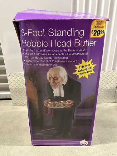 3 Ft Standing Bobble Head Butler Candy Holder, Animation/Lighting ...