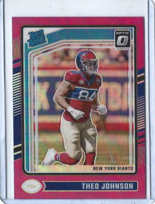 2024 Donruss Optic Theo Johnson Pink Prizm Parallel Rookie 🏈New York ...