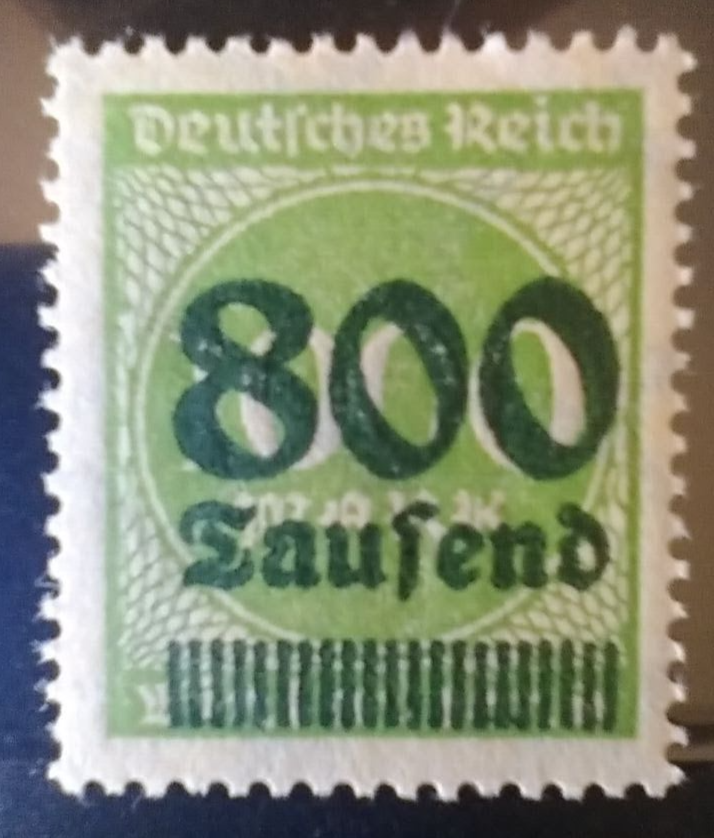 1923 Deutsches Reich German Empire Overprint 800 Over 1000 Saufend ...