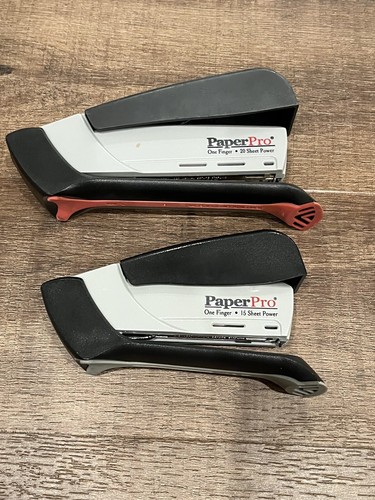 Set Of 2 Prodigy Paper Pro Staplers One Finger 15/20 Sheet Power Manual ...