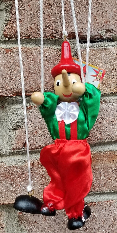 PINOCCHIO STRING PUPPET MARIONETTE WOOD WITH TAG 15" W/STRINGS BY ...