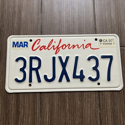 Vintage California License Plate RJ | eBay