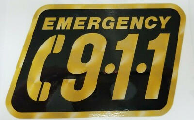 Emergency Decal, Call 9-1-1, Firefighters, EMS, EMT, Reflective 5.5" # ...