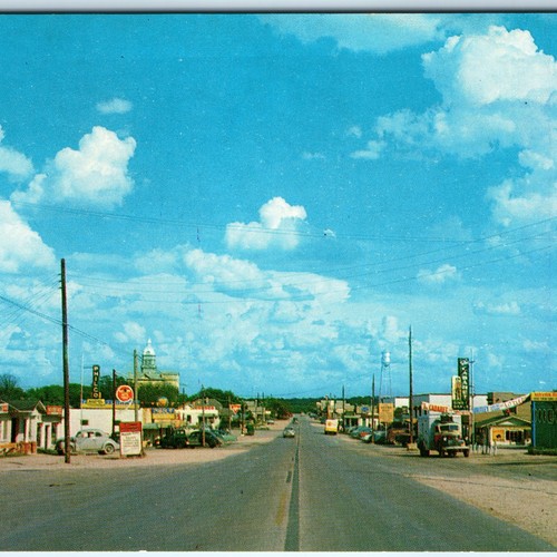 c1960s Bandera, TX Downtown Street Scene Philco Conoco Water Tower ...