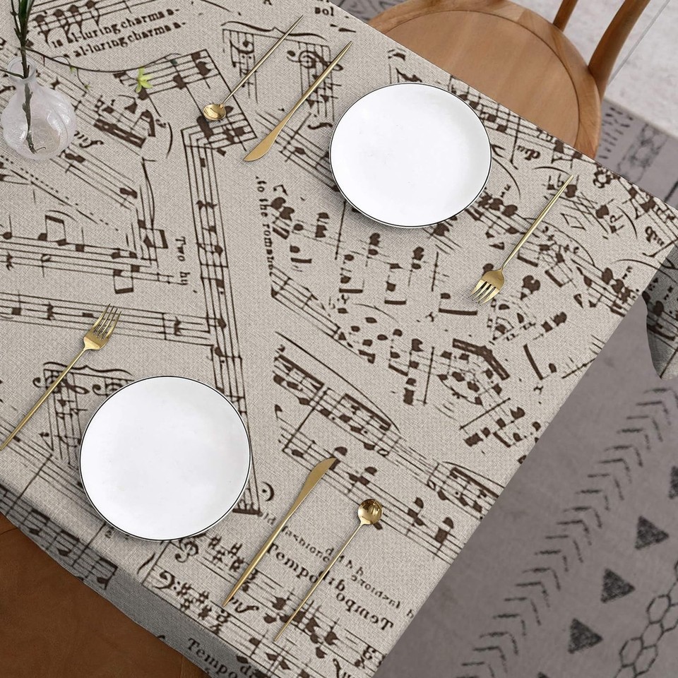 Music Notes Piano Sheet Tablecloth 54x72 Linen Music Party Kitchen ...