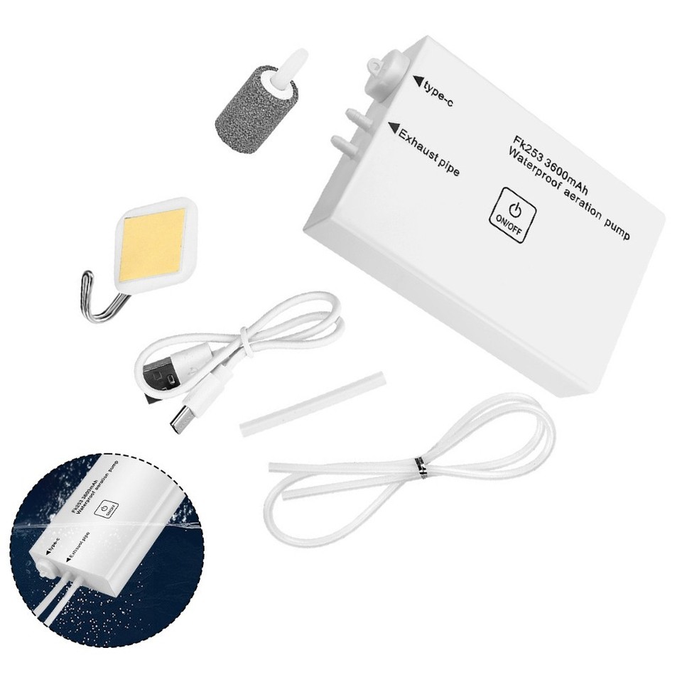 Portable USB Rechargeable Fish Tank Pump with Dual Airflow for Fish ...