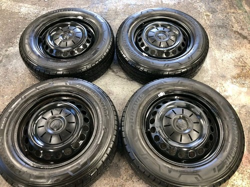 GENUINE VW T5 T6 STEEL WHEELS WITH MATCHING BRIDGESTONE 205 65 16C 7MM ...