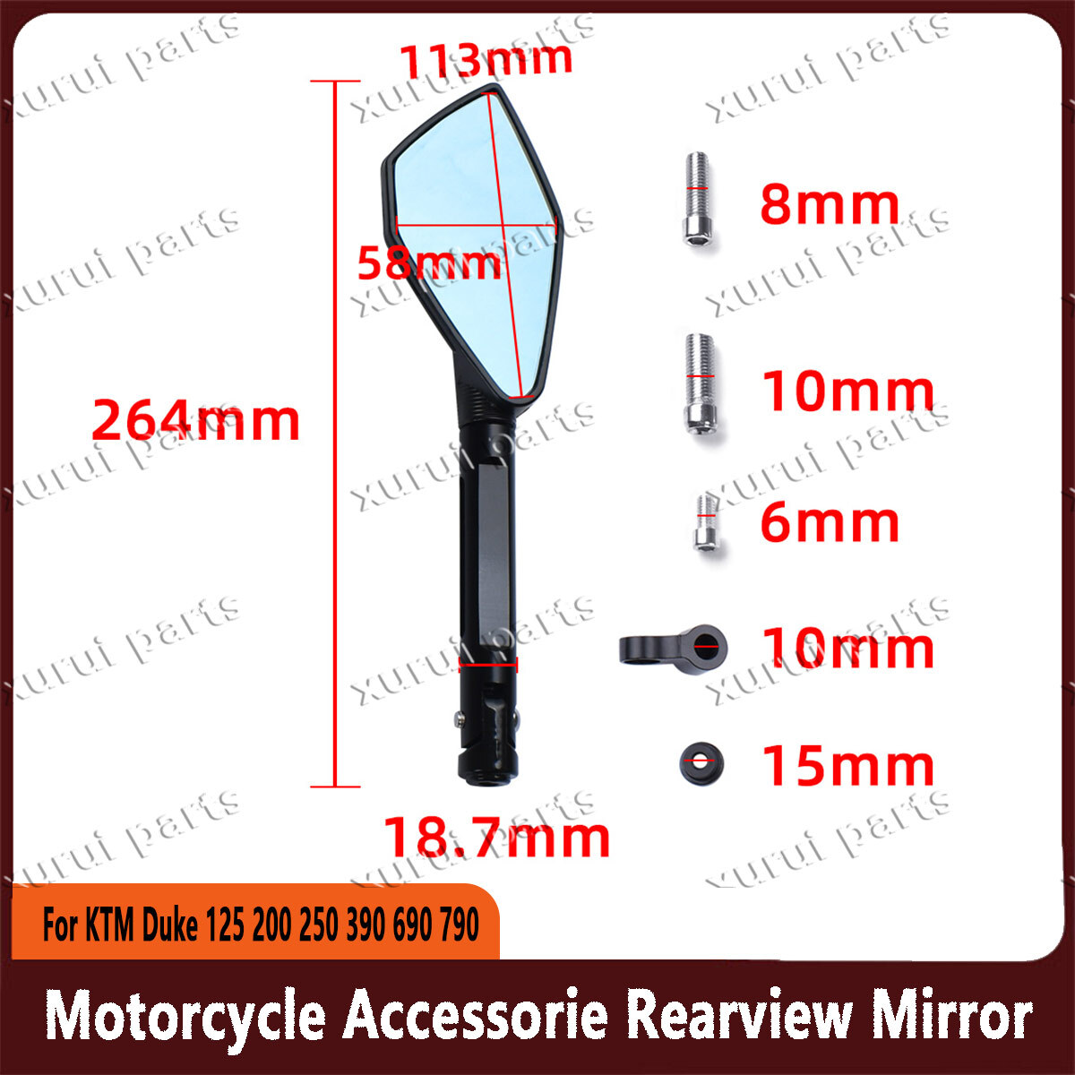 For KTM Duke 125 200 250 390 690 790 Motorcycle Accessorie Rearview ...