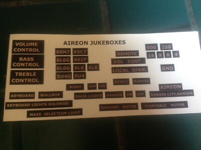 JUKEBOX AIREON AMPLIFIER DECAL SET | eBay
