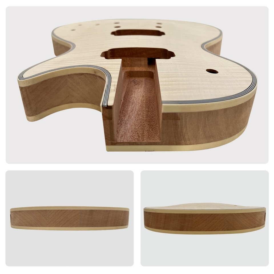 DIY Electric Guitar Kit LP Type Flame Maple Top Archtop Binding FREE ...