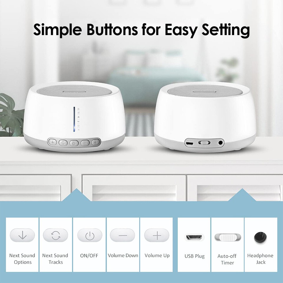 White Noise Machine Sound Sleep Aid Therapy Helper 30 Relaxing Sounds ...