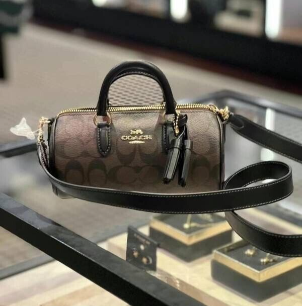 NWT COACH CK689 Lacey Crossbody In Signature Canvas Gold Satchel ...