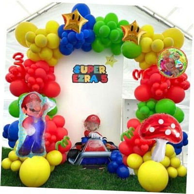 143Pcs Mario Balloon Decorations Garland Arch Kit Include Mario ...