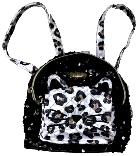 Fur Cat Face Purse Backpack Bag Satchel Girls Justice-Kitty Leopard ...