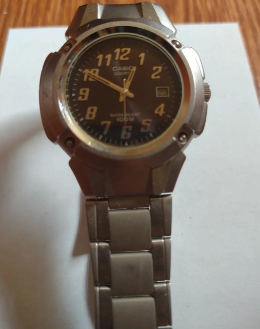 Casio Quartz Water Resist 100m Mtp-3036 Blue Dial Wrist Watch Working ...