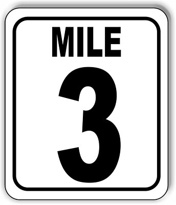 Mile 3 Distance Marker Running Race 5k Marathon Metal Aluminum ...