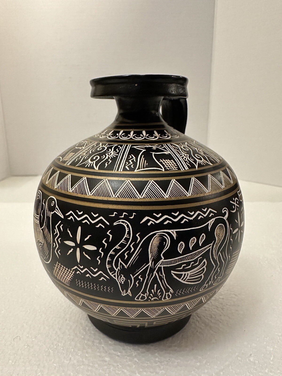 Vintage Handmade Engraved Greek Vase Decanter Made in Greece Signed | eBay