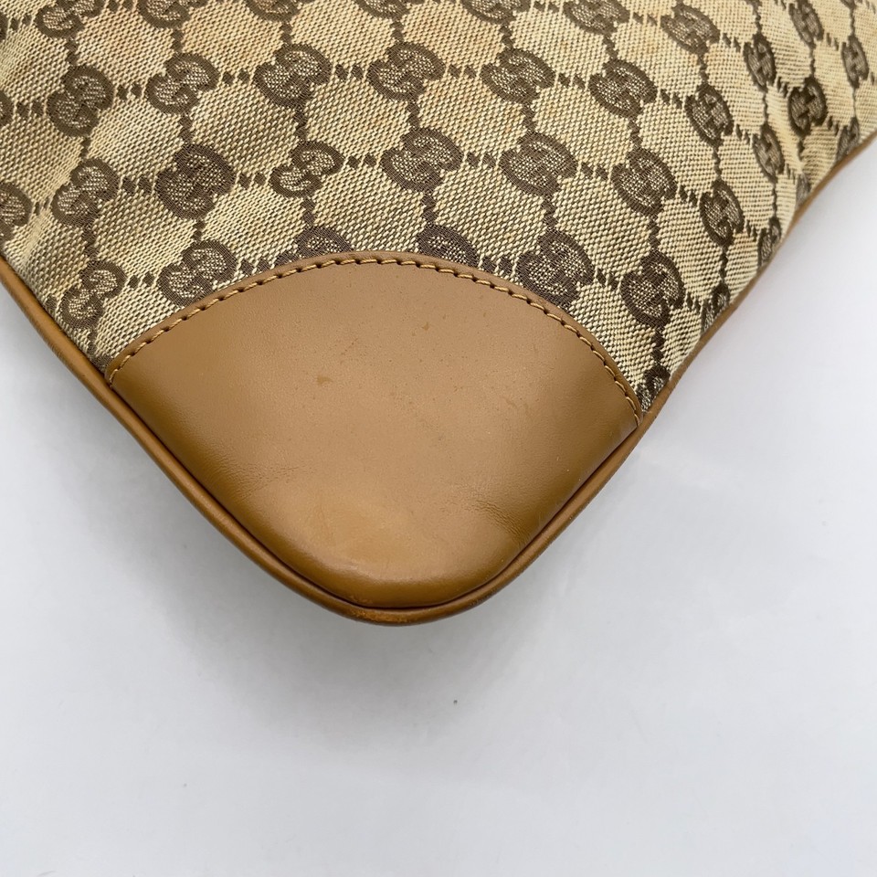 Auth Gucci Jackie GG Canvas Leather Red Beige001 4057 Handbag W/Bag ...