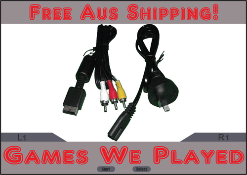 Playstation 3 Slim PS3 AV Cables and Power Cord Lead Aftermarket AU ...