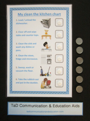 MY CLEAN THE KITCHEN CHART ADHD Autism Dementia Visual Aid PECS SEN ...