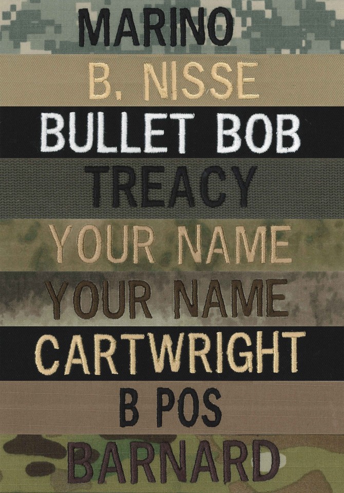 Regulation Military Name Tapes 1"x5", Tactical & with LOGO - Made in ...