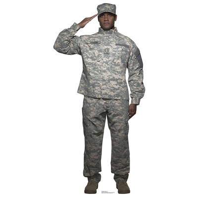 DIGITAL CAMO ARMY SOLDIER Saluting Lifesize CARDBOARD CUTOUT Standee ...