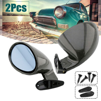 2PC Universal F-1Style Carbon Fiber Car Side Rear View Mirror Cap ...