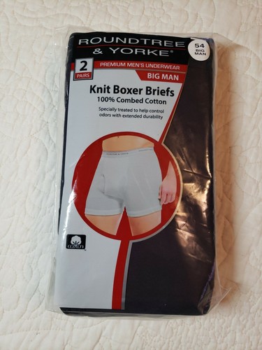 Sz Big Man 54 Two pack Boxer Briefs, Roundtree & Yorke Knit Combed ...