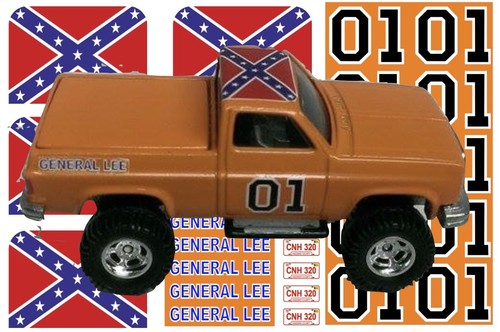 Bone Shaker or Silverado hot wheels decals General Lee 1:64 water-slide ...