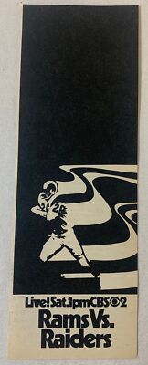 1971 CBS tv ad ~ RAMS vs RAIDERS ~ NFL football | eBay