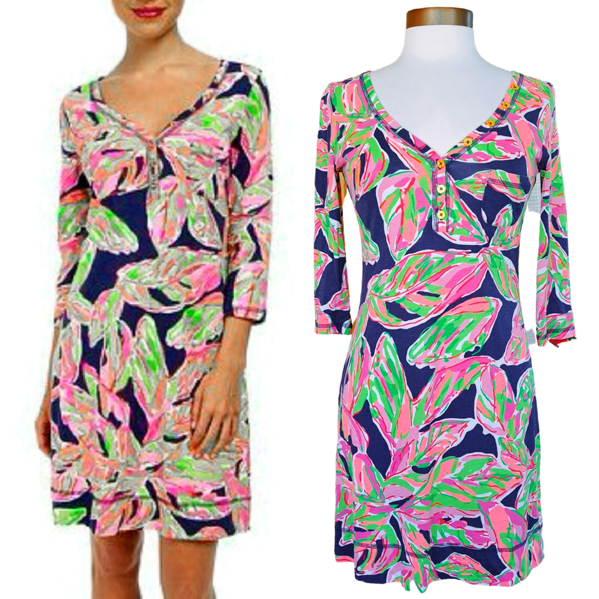 Lilly Pulitzer Palmetto Mini Dress In the Vias XS Navy Pink Multi 3/4 ...