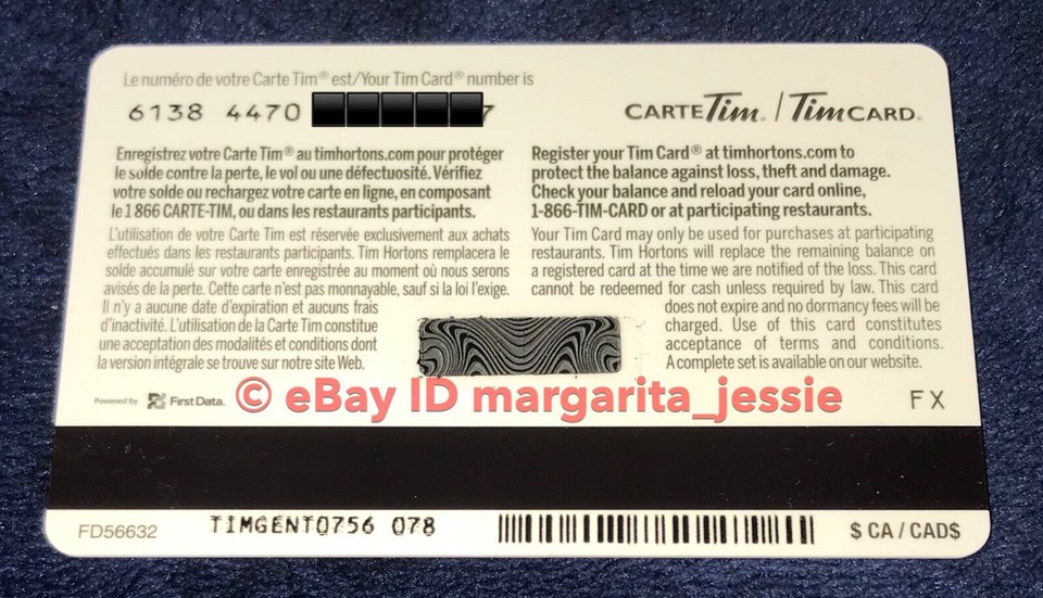 TIM HORTONS GIFT CARD CANADA CELEBRATING 150 YEARS LTD ED. NO VALUE NEW ...