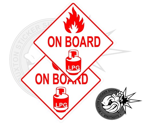 2x LPG WARNING GAS STICKER CARAVAN MOTORHOME CAR VINYL DECAL Safety ...