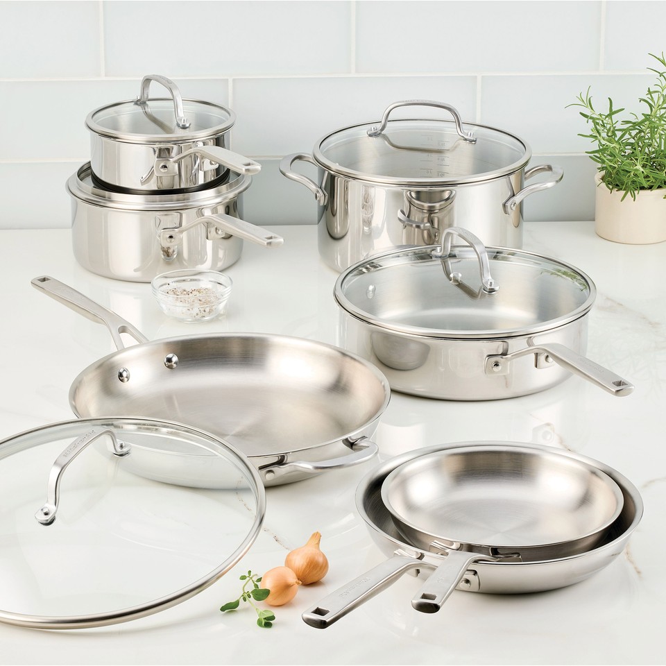 KitchenAid Tri-Ply Clad Stainless Steel 12-piece Cookware Set, NEW | eBay