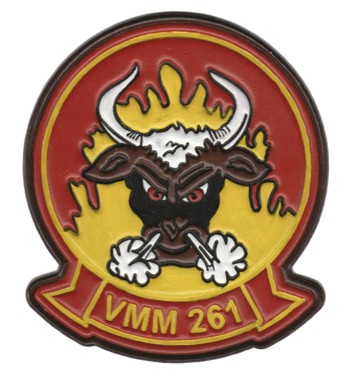 4.5" MARINE CORPS VMM-261 RAGING BULLS COLOR LEATHER PATCH | eBay