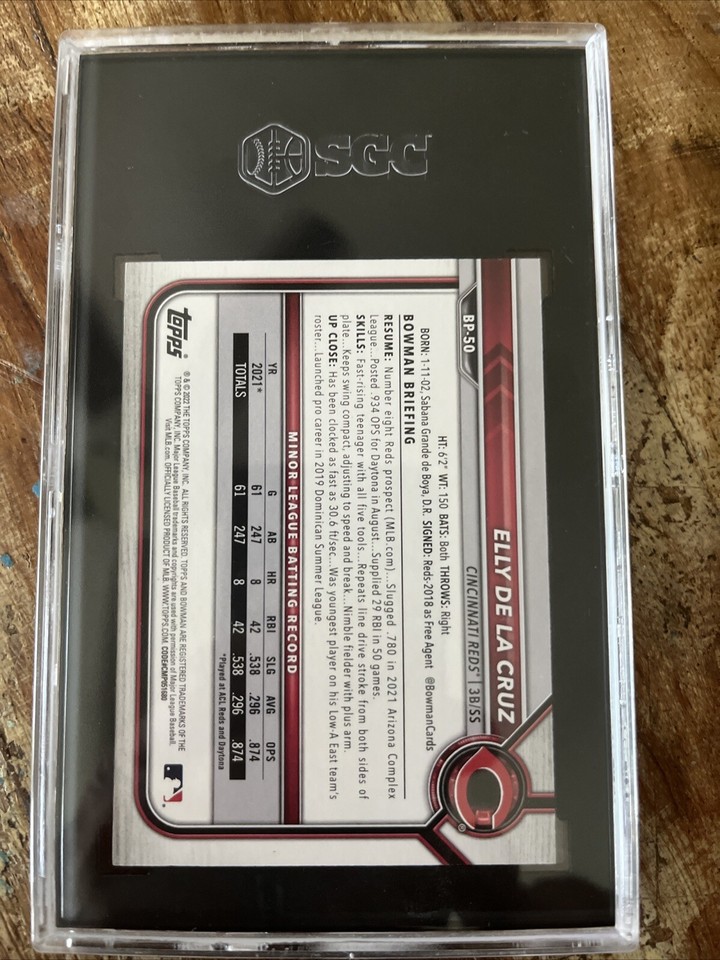 2022 Bowman Prospects Elly De La Cruz Neon Green 10/399 SGC 9.5 | eBay