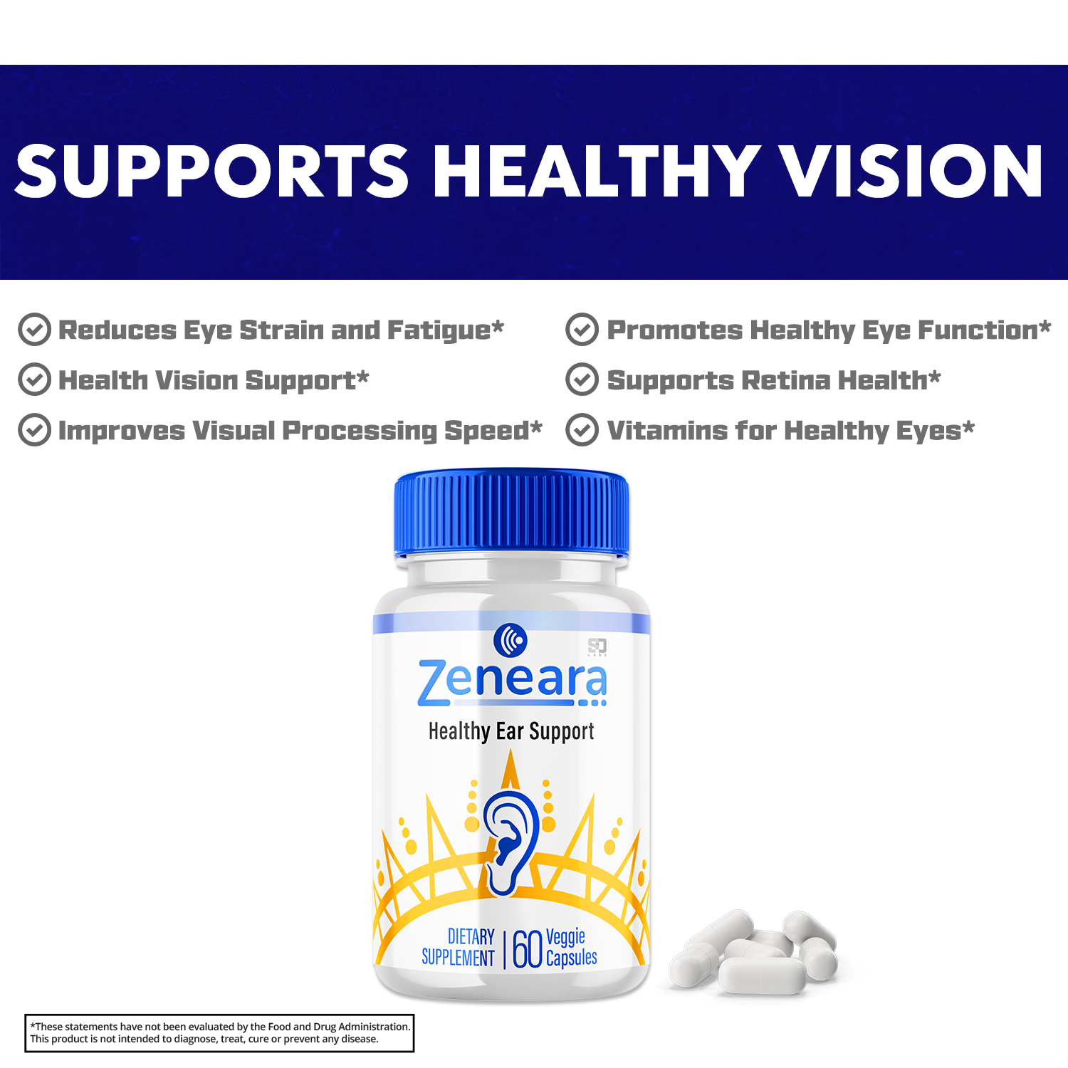 Zeneara, Zeneara Healthy Ear Support for Ear Ringing & Tinnitus (60 ...