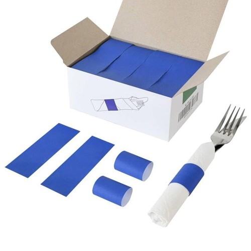 2000 Blue Self-Adhesive Napkin Rings Paper Bands for Wedding Party ...