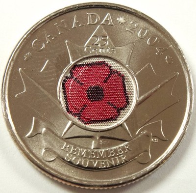 2004 P UNCIRCULATED CANADA 25C Quarter Poppy from UNC Mint Roll | eBay