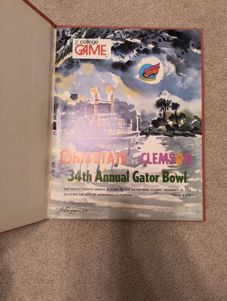 Rare- 1978 Gator Bowl Program Clemson vs Ohio State Woody Hayes Punch ...