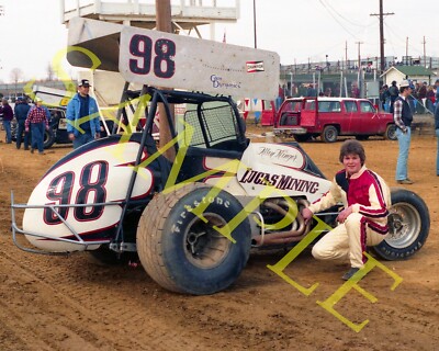 ALLEN KLINGER #98 LUCAS MINING SPRINT CAR CLOSE UP SHOT 8X10 GLOSSY ...