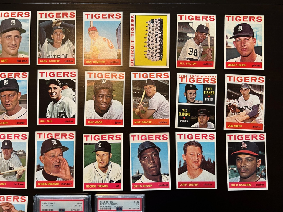 1964 Topps Baseball Detroit Tigers Team Set of 31 Cards Kaline LoLich ...