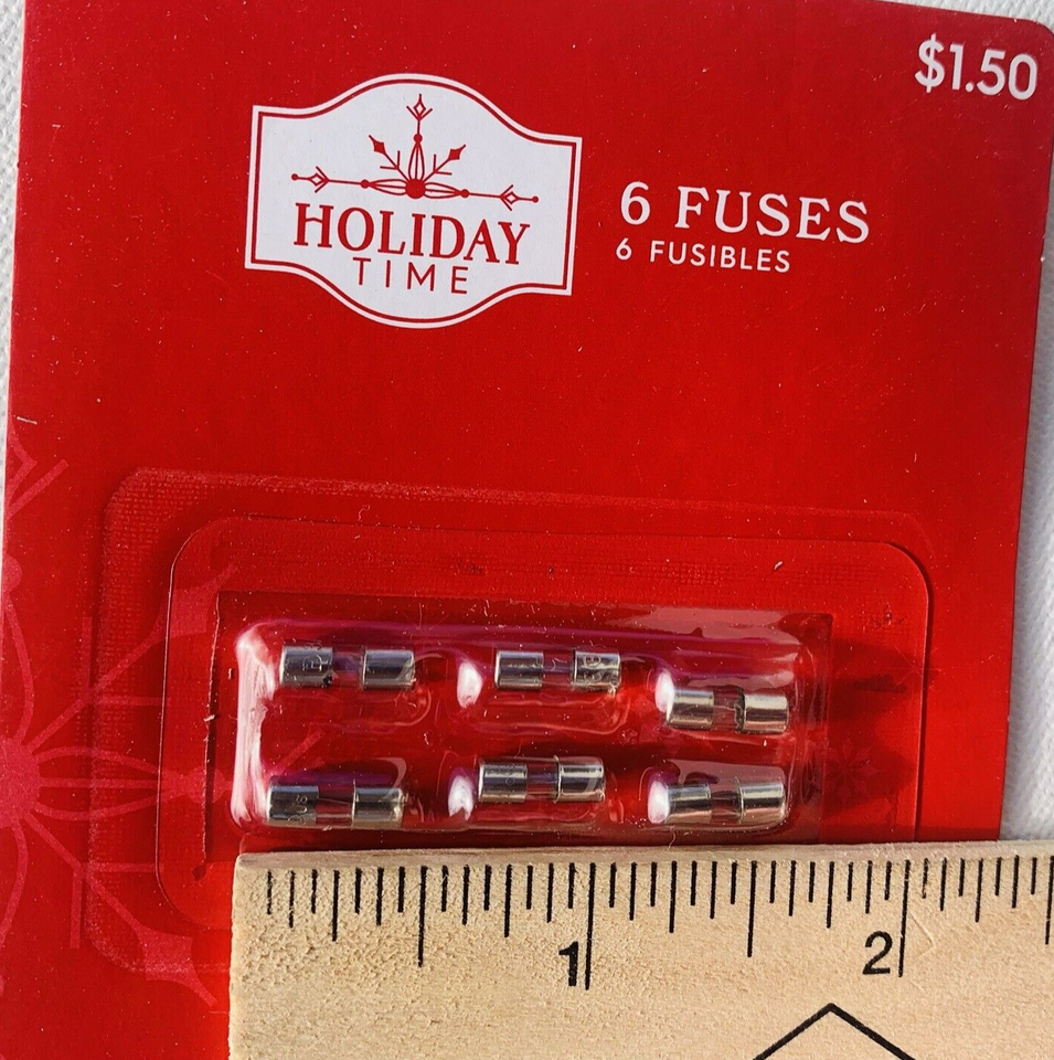 3 Amp Fuses for Christmas Light Strings 1 pack of 6 Replacement 3/8 ...
