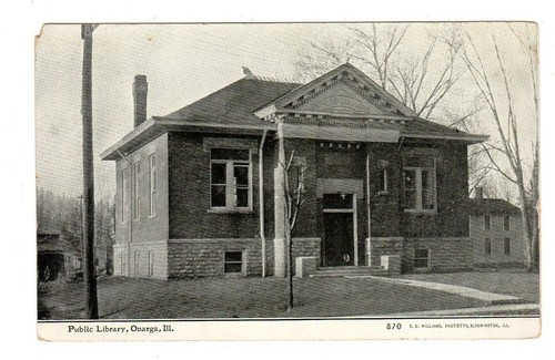 IL - ONARGA ILLINOIS 1909 Postcard PUBLIC LIBRARY | eBay