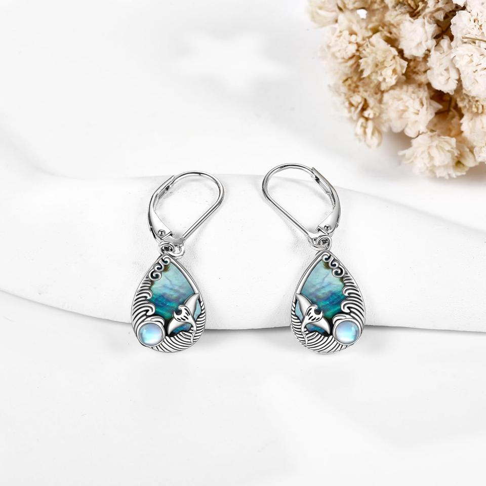 Manta Ray Earrings 925 Sterling Silver Manta Ray Earrings Dangle with ...