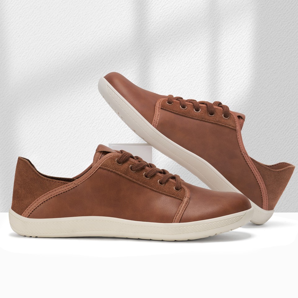 HEEZ Men Wide Toe Sneakers Zero Drop Casual Barefoot Shoes Slip On ...