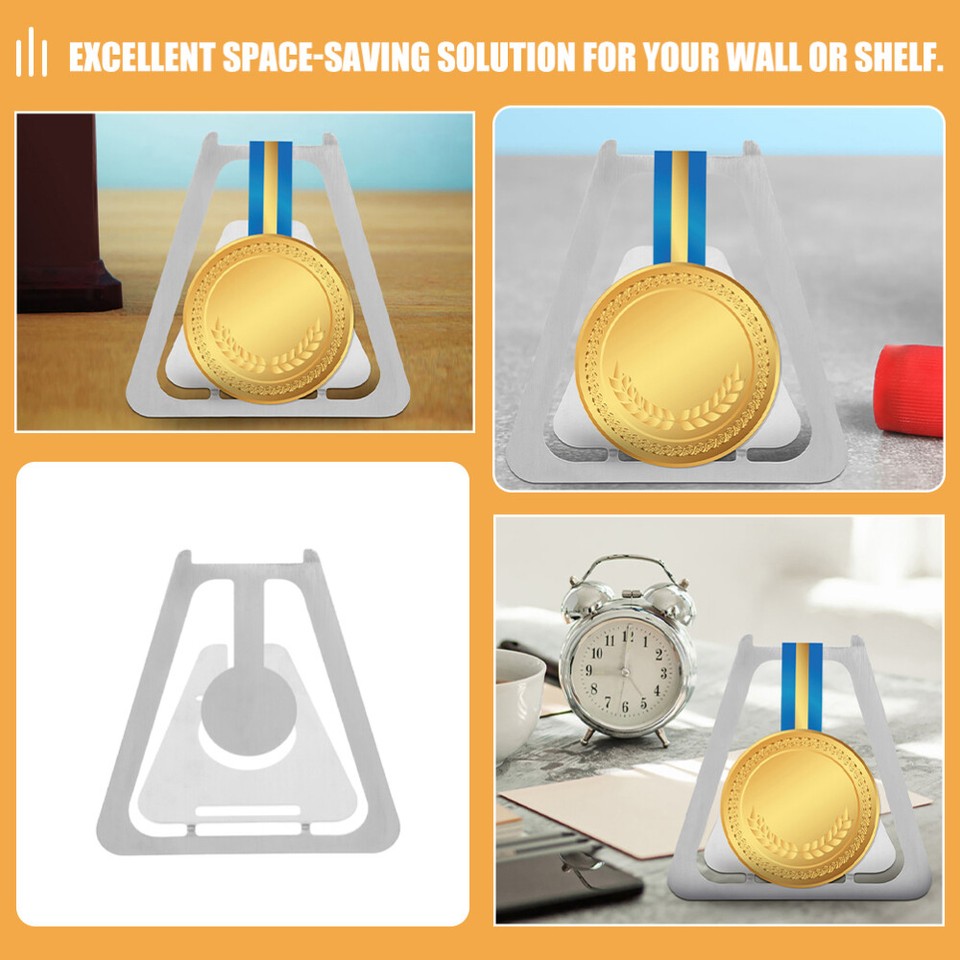 2pcs Medal Display Stand Stainless Steel Medal Holder Tabletop Folding ...