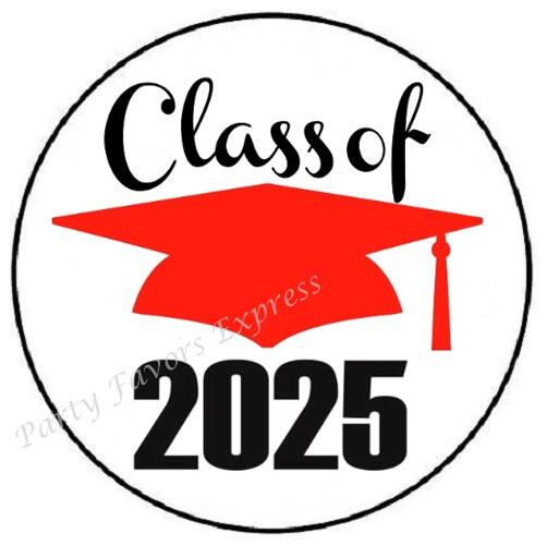 CLASS OF 2025 RED GRADUATION ENVELOPE SEALS LABELS STICKERS FAVORS | eBay