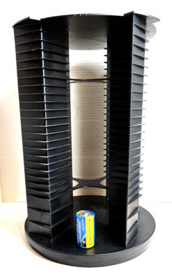 Fellowes 100-112 CD Carousel Rotating Black Storage Tower Spinner Rack ...