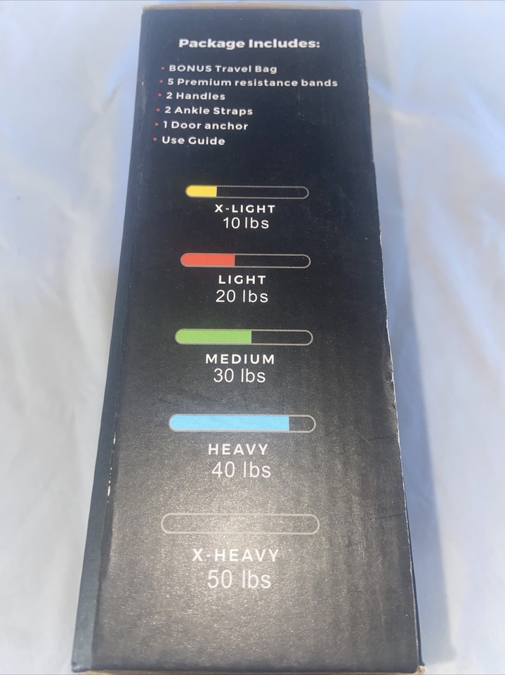 Resistance Bands With Handles 11 Piece Exercise Heavy Light Medium | eBay